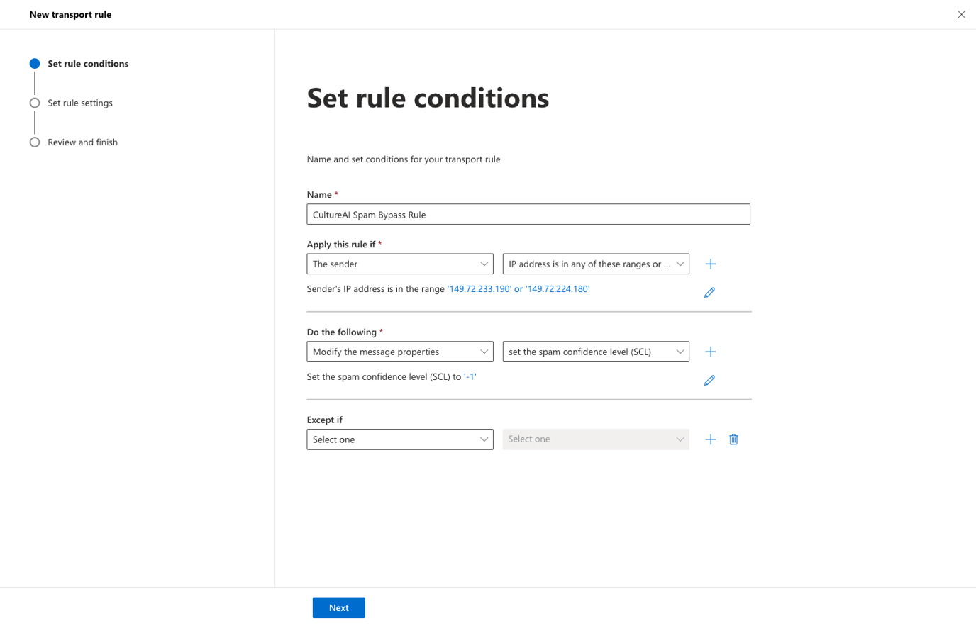 Direct Application for Simulated Phishing Emails in Microsoft 365