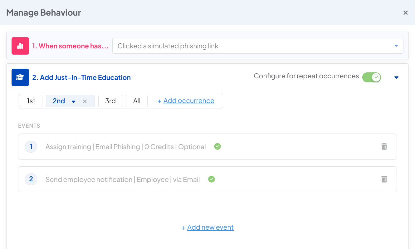 Repeat Occurrence notification templates