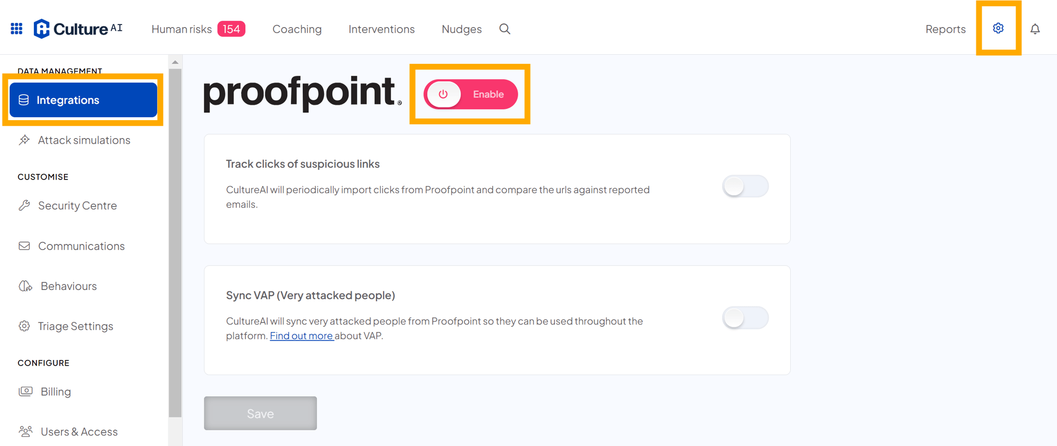How to enable Proofpoint