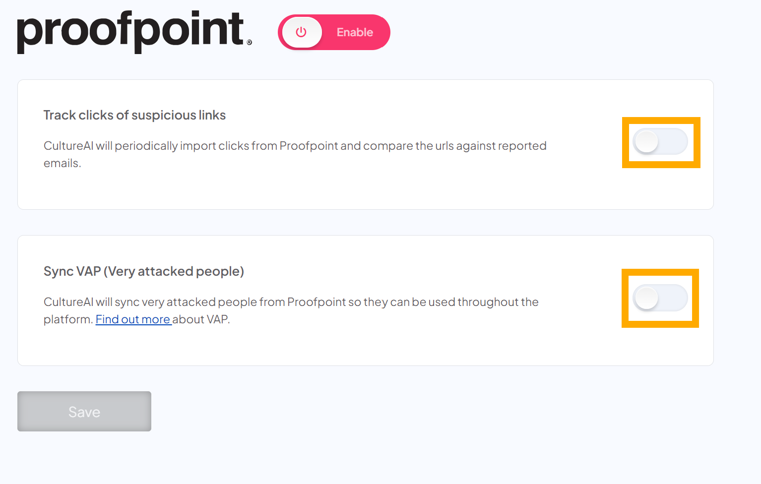 How to enable Proofpoint