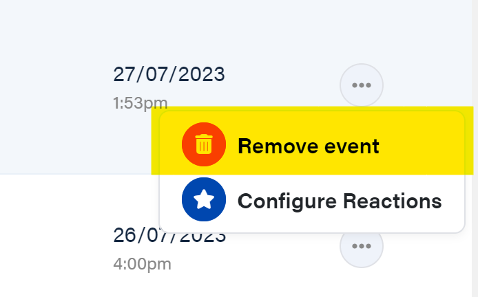 Deleting security events