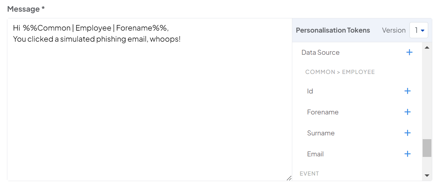 JIT Personalisation Tokens - What do they look like?