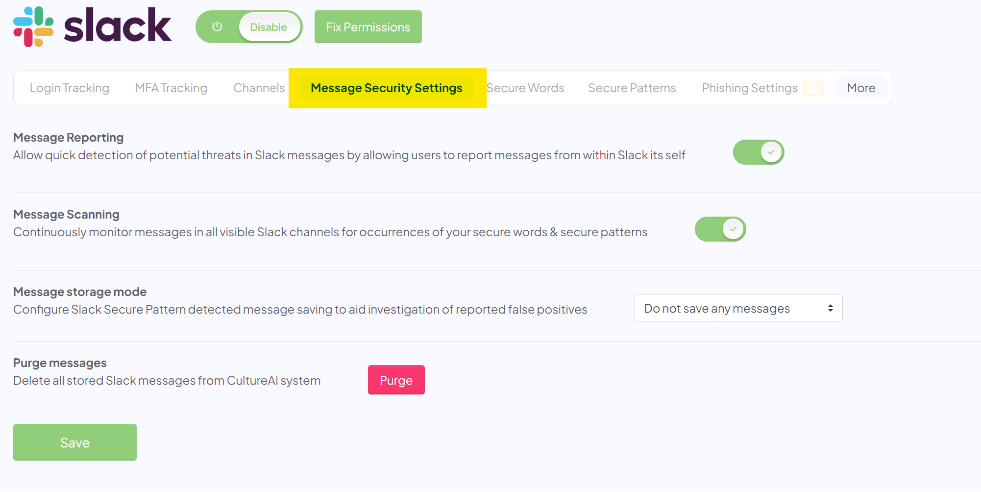 Slack Configurations
