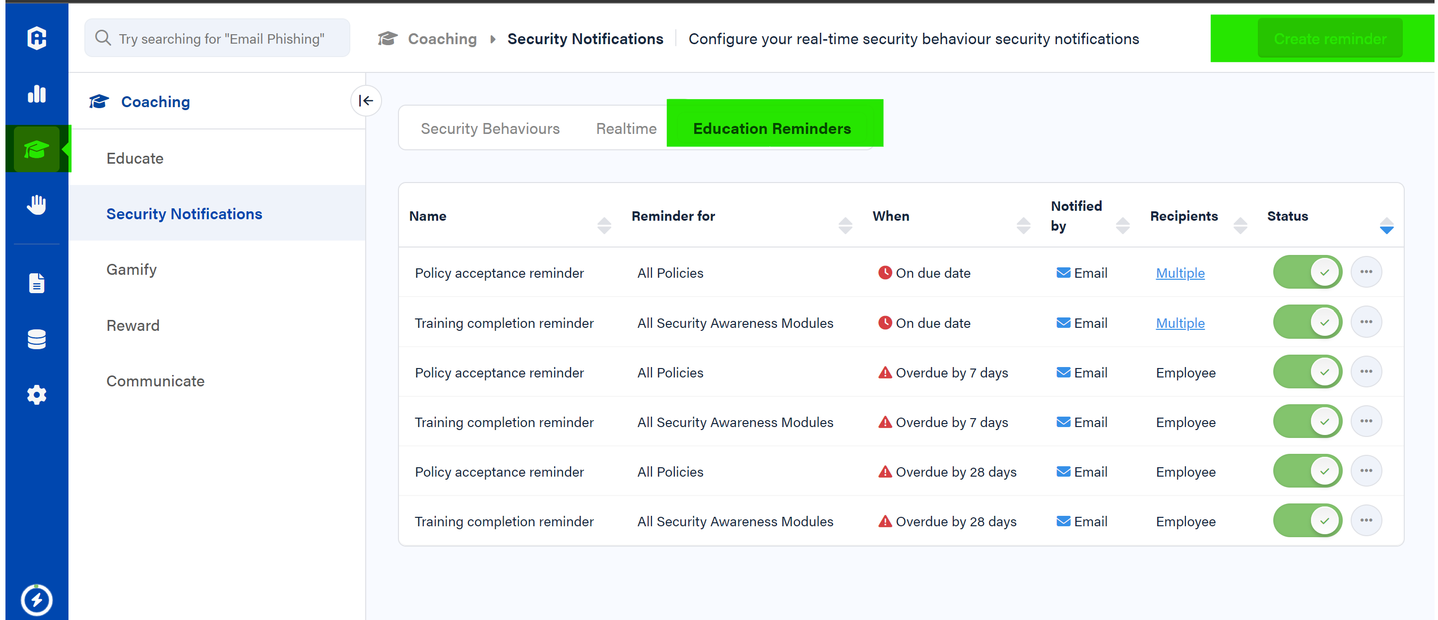 How to set up Reminders