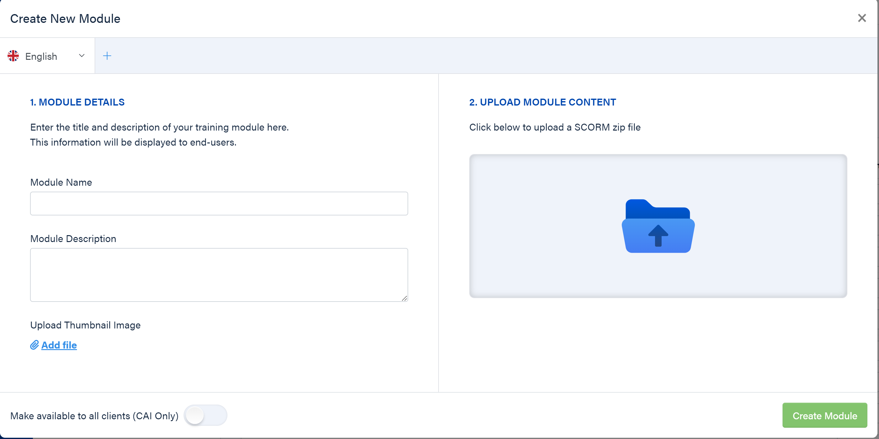Uploading Security Awareness Modules