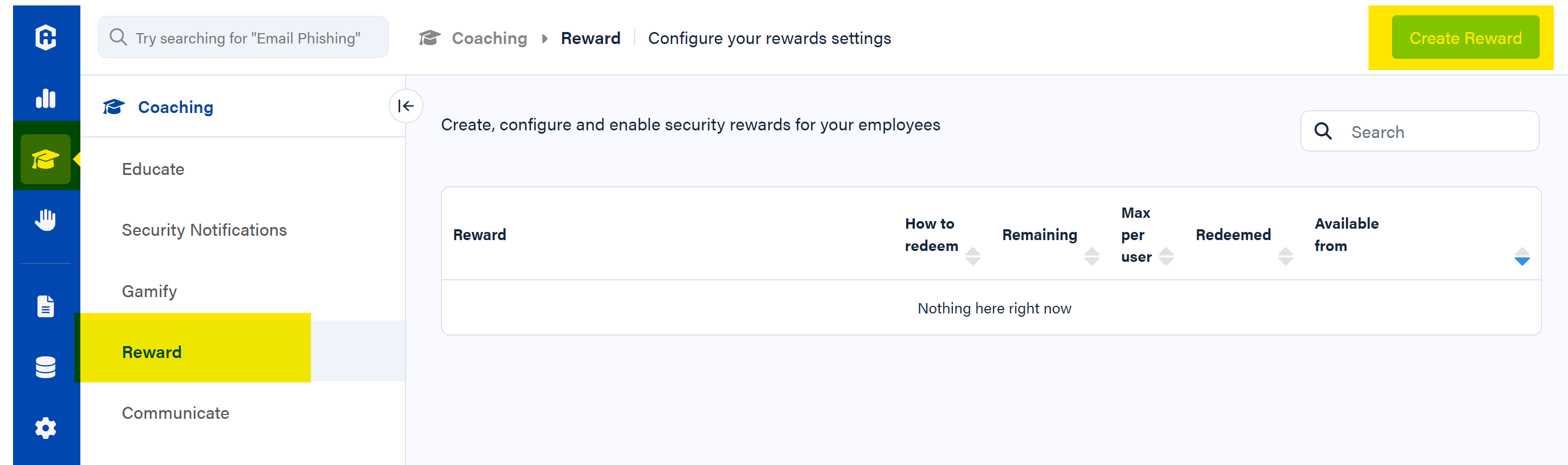 Setting up Rewards